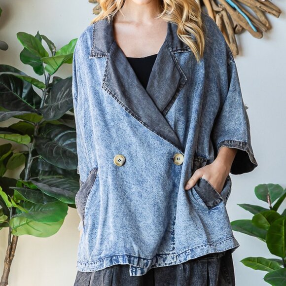 Oli & Hali | Jackets & Coats | Oli Hali Star Patch Tencel Short Sleeve ...